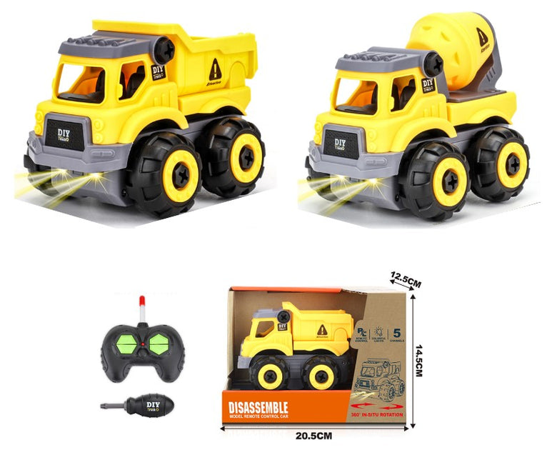 Remote Control DIY Construction Trucks Asst – realtoys