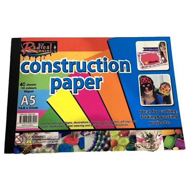 Construction Paper A4 40 sheets 10 Colours – realtoys