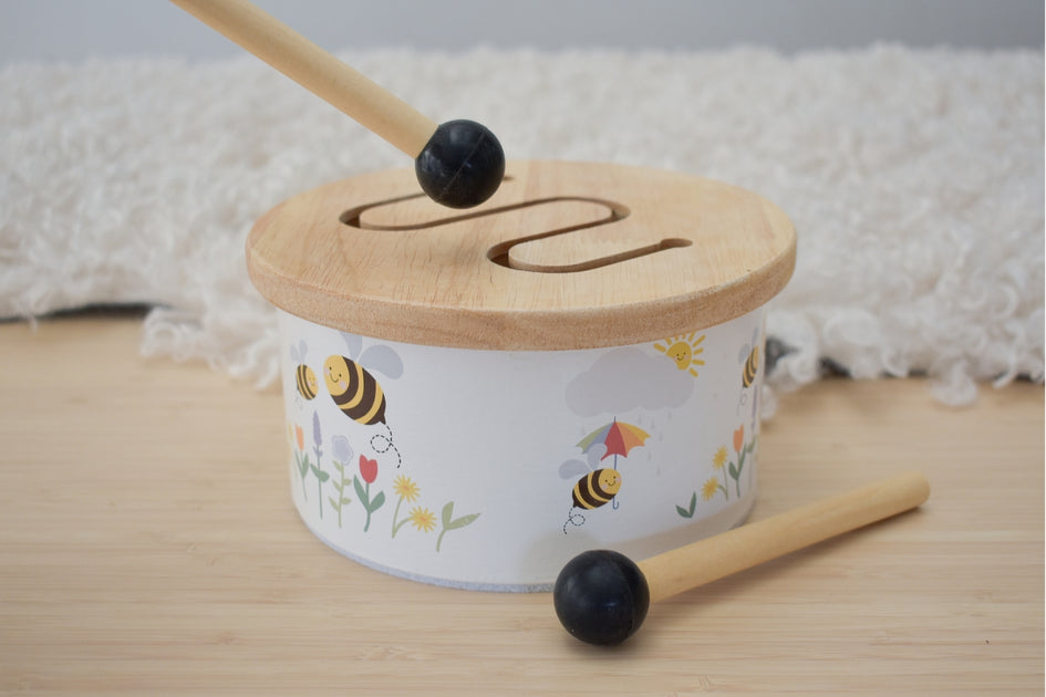 Wooden Drum - Bee Design – realtoys