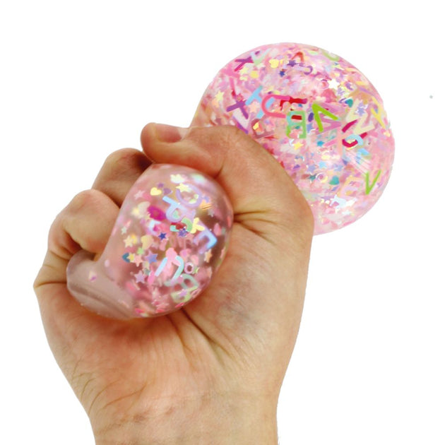 Alphabet Glitter Squish Ball – realtoys