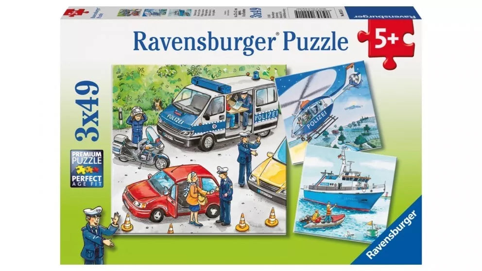 3 x 49pce- Police in Action puzzles – realtoys