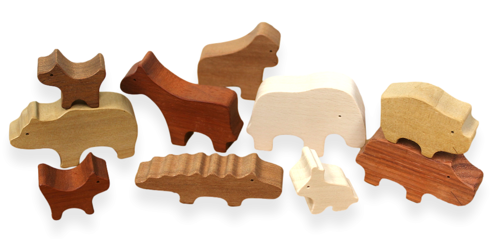 Animal Stacking Game- Natural Wood – realtoys